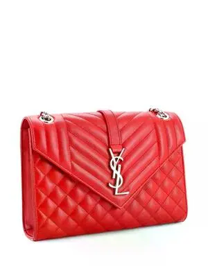 Saint Laurent Classic Monogram Envelope Satchel Mixed Matelasse Leather Medium Shoulder Bag