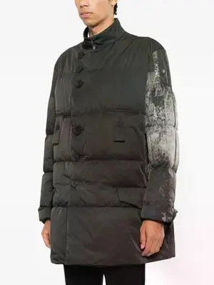 Yohji Yamamoto High-neck Padded Graphic-print Jacket