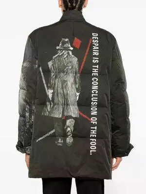 Yohji Yamamoto High-neck Padded Graphic-print Jacket