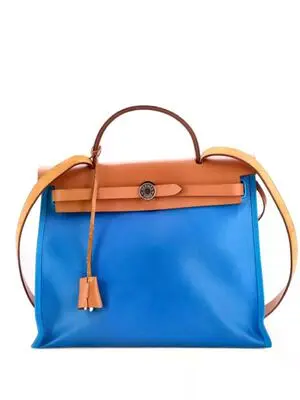 Hermès Herbag Zip Berline Vache Canvas And Leather 31 Shoulder Bag