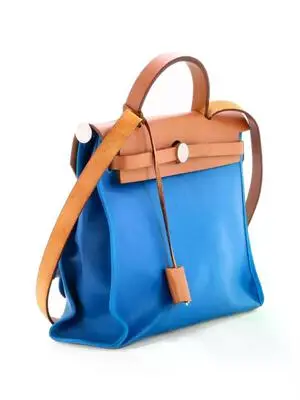 Hermès Herbag Zip Berline Vache Canvas And Leather 31 Shoulder Bag