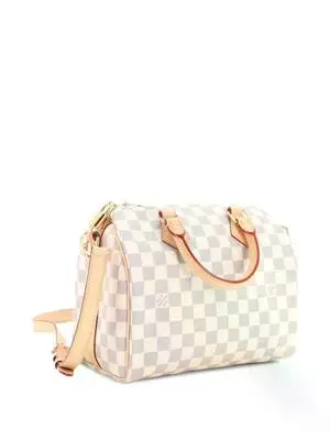 LOUIS VUITTON Speedy Bandouliere Bag Damier 25 Satchel - White