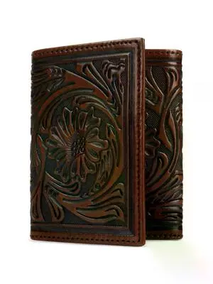 Stetson Leather Trifold Wallet - Brown