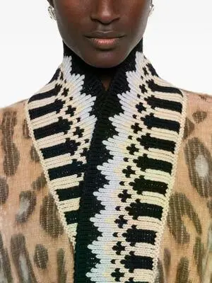 FORTE_FORTE Leopard-print Belted Cardigan
