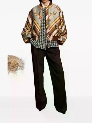 ALEMAIS La Rosa Jacquard-knit Bomber Jacket