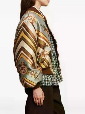 ALEMAIS La Rosa Jacquard-knit Bomber Jacket