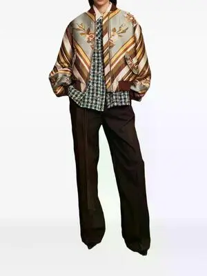 ALEMAIS La Rosa Jacquard-knit Bomber Jacket