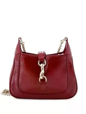 Gucci Jackie Notte Chain Patent Mini Hobo Bag - Red