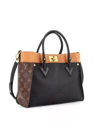 LOUIS VUITTON On My Side Leather With Monogram Canvas Mm Tote Bag