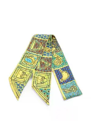 Hermès 2010s La Maison Des Carres Ribbon Scarf - Yellow