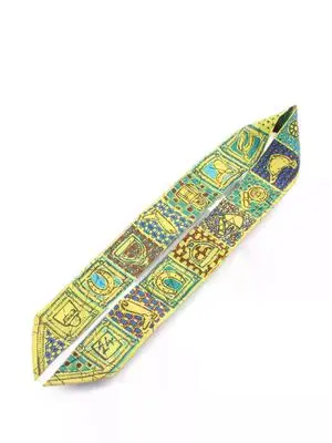 Hermès 2010s La Maison Des Carres Ribbon Scarf - Yellow