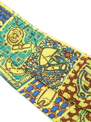 Hermès 2010s La Maison Des Carres Ribbon Scarf - Yellow