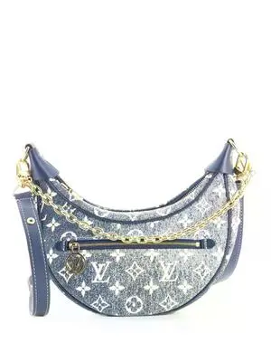 LOUIS VUITTON Loop Handbag Monogram Jacquard Denim Hobo Bag - Blue