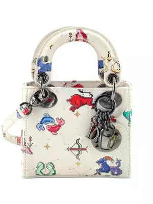 Dior Lady Dior Bag Pixel Zodiac Printed Calfskin Mini Shoulder Bag Multicolour