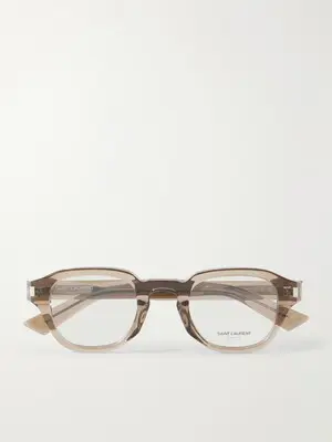 Saint Laurent Sl 946 Opt Round-frame Recycled Acetate Glasses - Brown