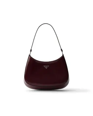 Prada Cleo Brushed Leather Shoulder Bag - Red