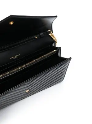 Saint Laurent Cassandre Leather Wallet On Chain - Multicolor