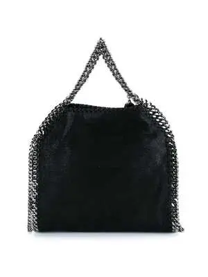 Stella McCartney Falabella Mini Tote Bag With Light Gold Chain - Black