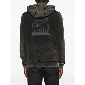 Iceberg Acid-wash Logo-patch Hoodie