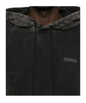 Iceberg Acid-wash Logo-patch Hoodie
