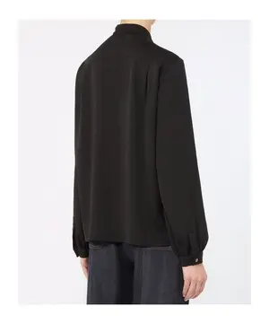 Max Mara Ruffled Silk Charmeuse Shirt