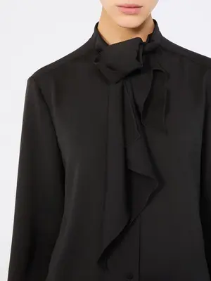 Max Mara Ruffled Silk Charmeuse Shirt