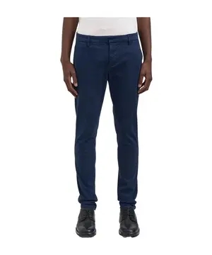 DONDUP Tapered-fit Casual Trousers With Zip Details - Blue
