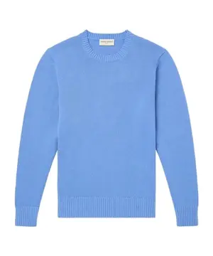Officine Générale Crew-neck Ribbed-trim Sweater - Blue