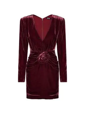 ROTATE BY BIRGER CHRISTENSEN Ruched Rose Mini Dress