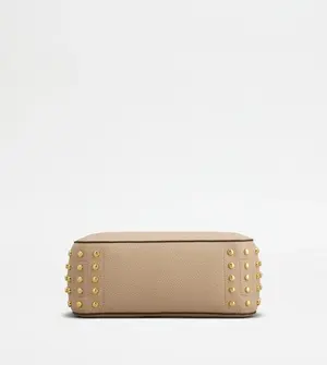 TOD'S Metal Dots Mini Shoulder Bag - Beige