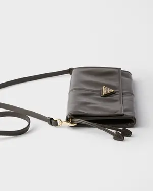 Prada Leather Wallet With Shoulder Strap