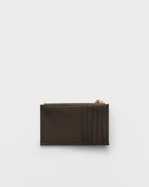 Prada Leather Card Holder With Zipper