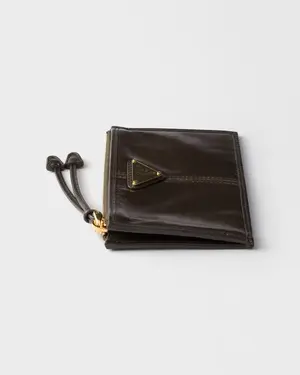 Prada Leather Card Holder With Zipper