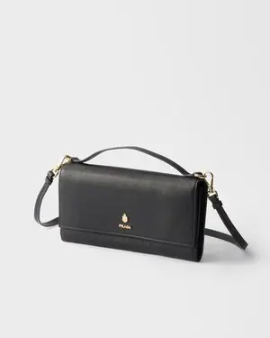Prada Mini Saffiano Leather Wallet - Black