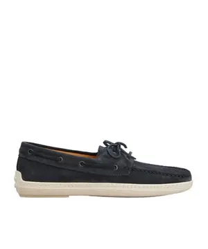 TOD'S Boat Shoes In Suede - Blue