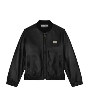 Dolce & Gabbana Logo-plaque Nappa Leather Jacket