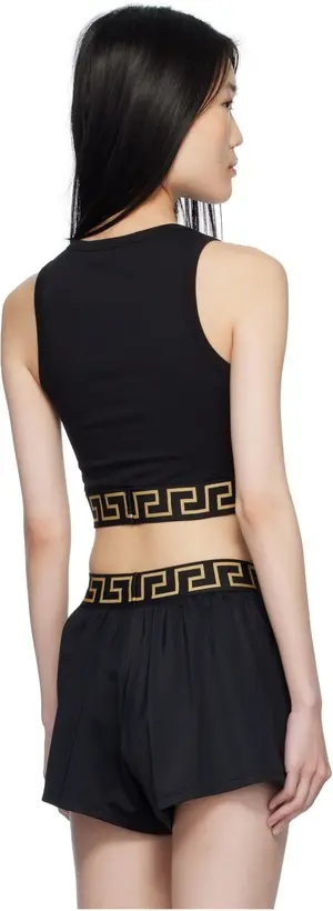 Versace Greca Border Sleeveless Cropped Top