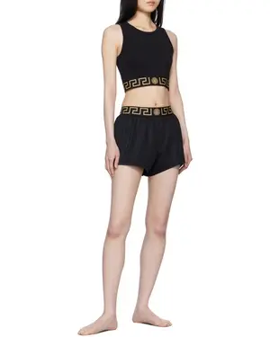 Versace Greca Border Sleeveless Cropped Top