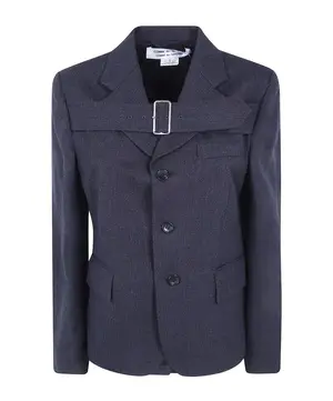 Comme Des Garçons Single Breasted Belted Jacket