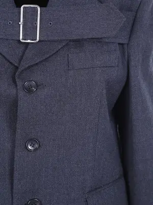 Comme Des Garçons Single Breasted Belted Jacket