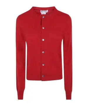 Comme Des Garçons Long Sleeve Buttoned Cardigan - Red
