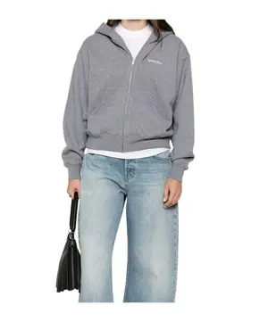 SPORTY  RICH Long-sleeved Zip-up Sweatshirt