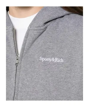 SPORTY  RICH Long-sleeved Zip-up Sweatshirt