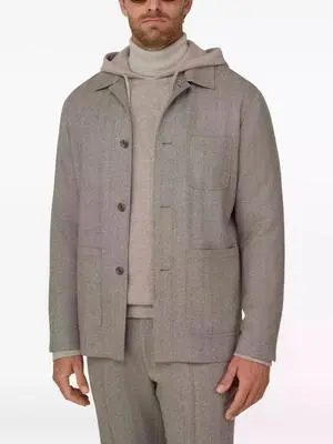 Boggi Milano Shacket Herringbone Wool