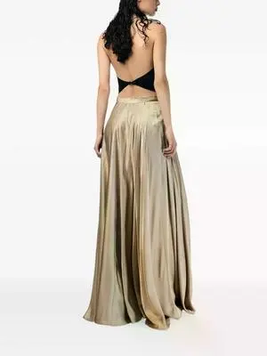 ANDRA ANDREESCU Satin-finish Pleated Maxi Skirt