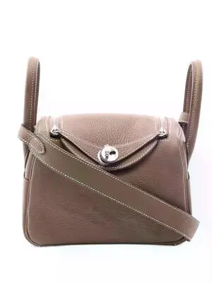 Hermès Mini Lindy Leather Shoulder Bag Brown