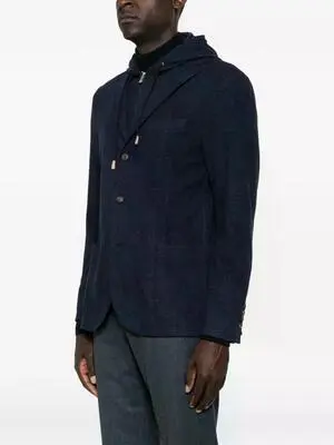 Eleventy Hooded Waffle-knit Jacket