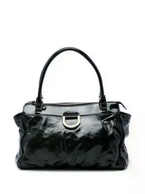 Gucci 2016-2026 Patent Abbey D Ring Tote Bag - Black