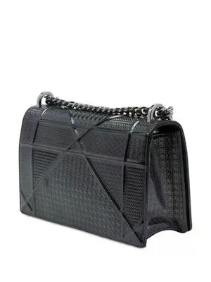 Dior 2016 Medium Patent Microcannage Diorama Flap Crossbody Bag