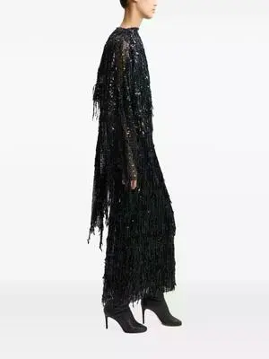 16Arlington Dia Fringe-sequin Maxi Skirt - Black